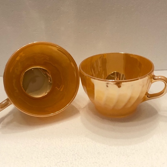 Termocrisa | Kitchen | Vintage Peach Lustre Swirl Coffee Cups | Poshmark